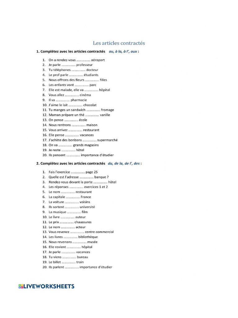 Les Articles Contractes | PDF