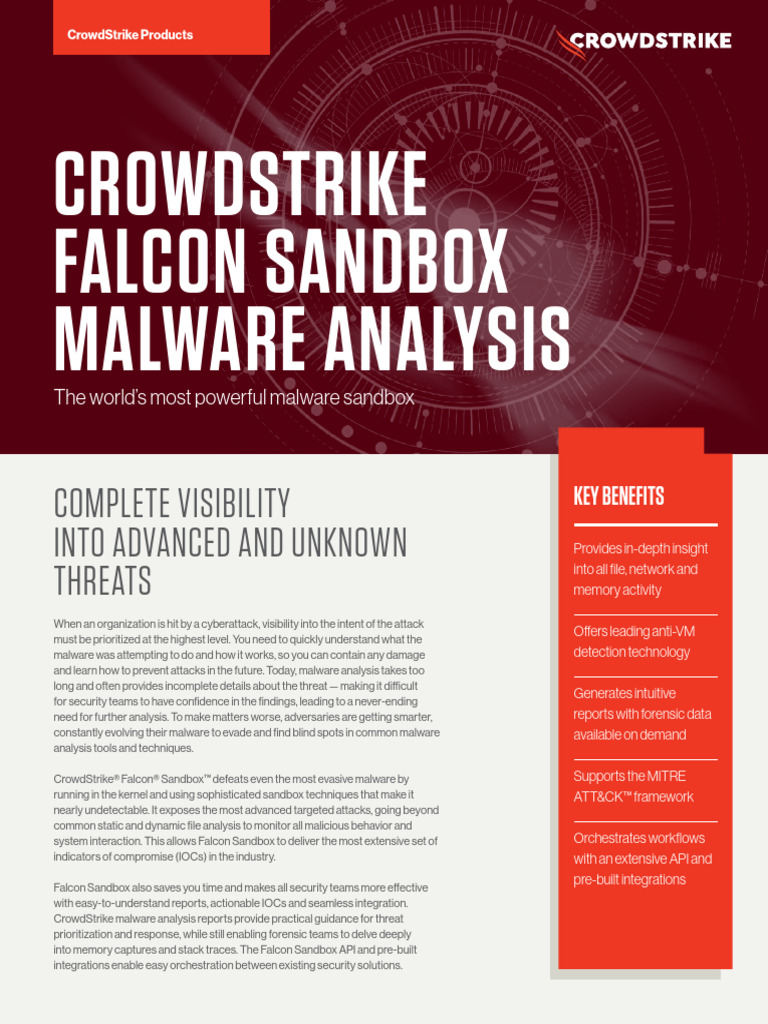 Crowdstrike Falcon Sandbox Data Sheetpdf | PDF | Malware | Security