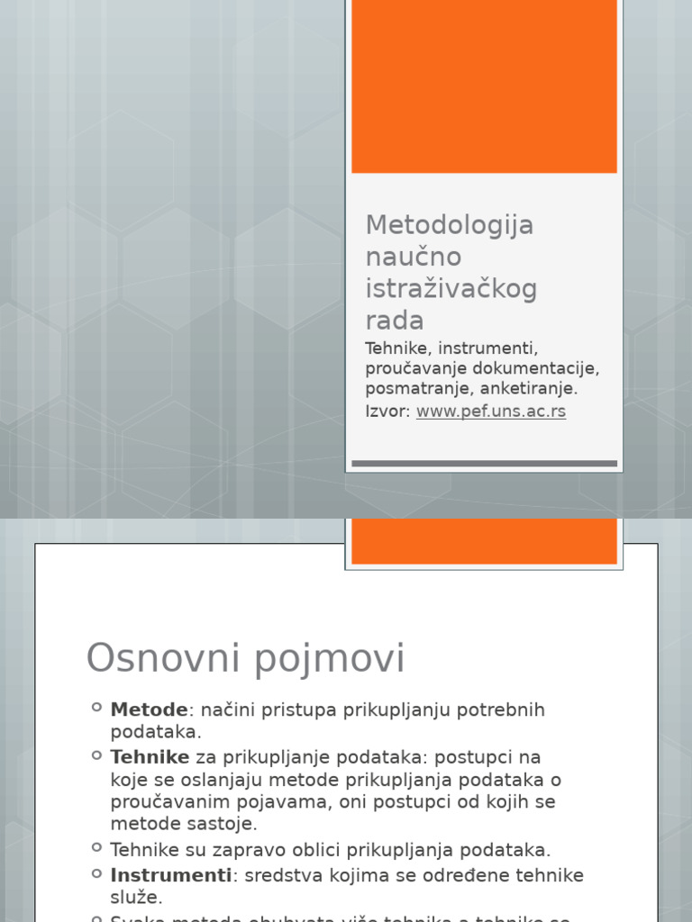 Metode i Tehnike Za Prikupljanje Podataka | PDF