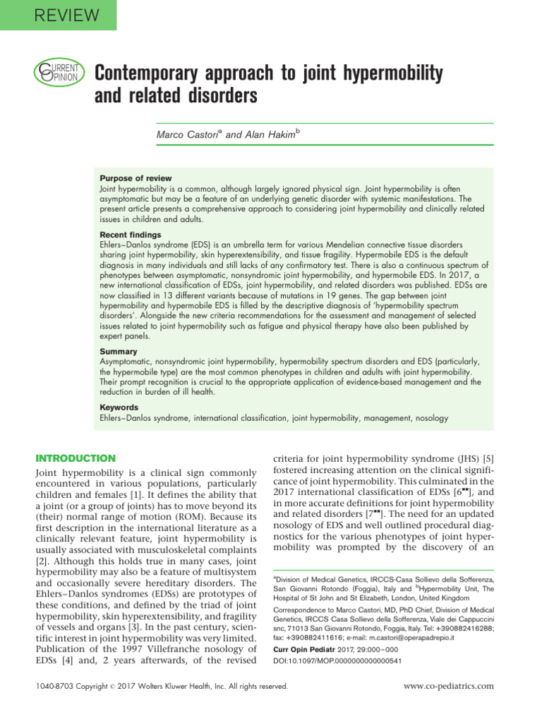 Joint Hypermobility and EDS Overview | PDF | Anatomical Terms Of Motion ...