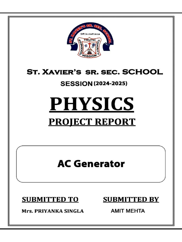 Physics Project Report Class 12 TH | PDF