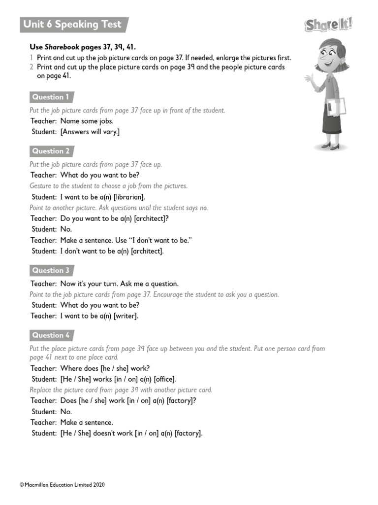 Job and Place Speaking Activities | PDF