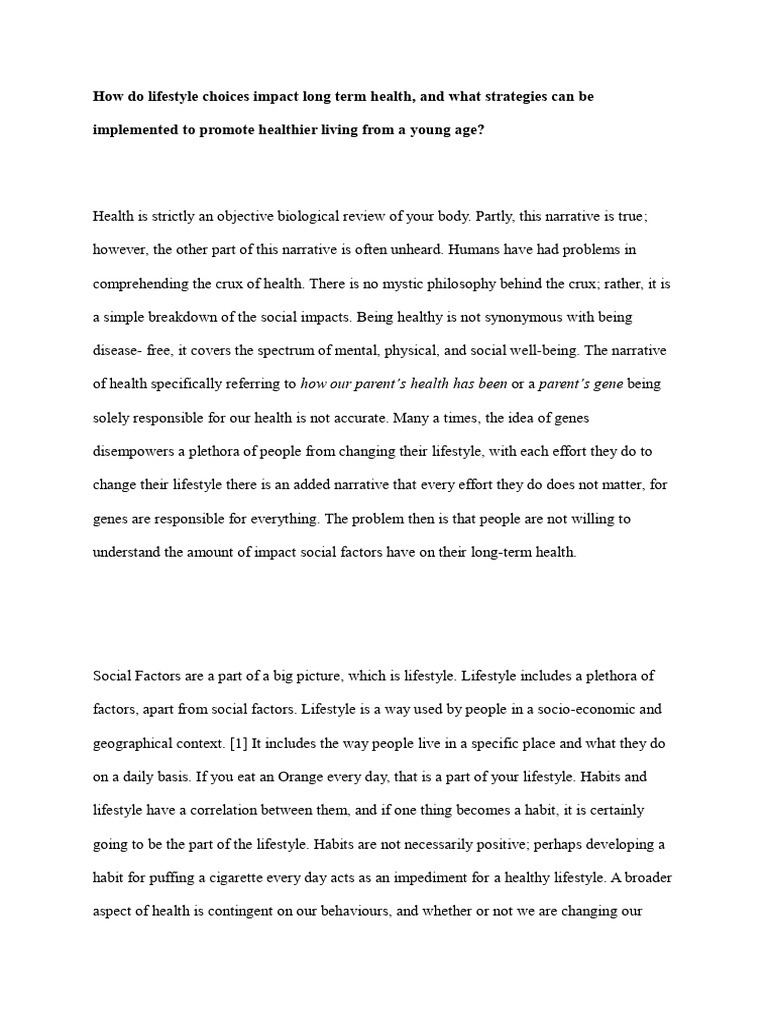 How Do Lifestyle Choices Impact Long Term Health | PDF | Adolescence ...