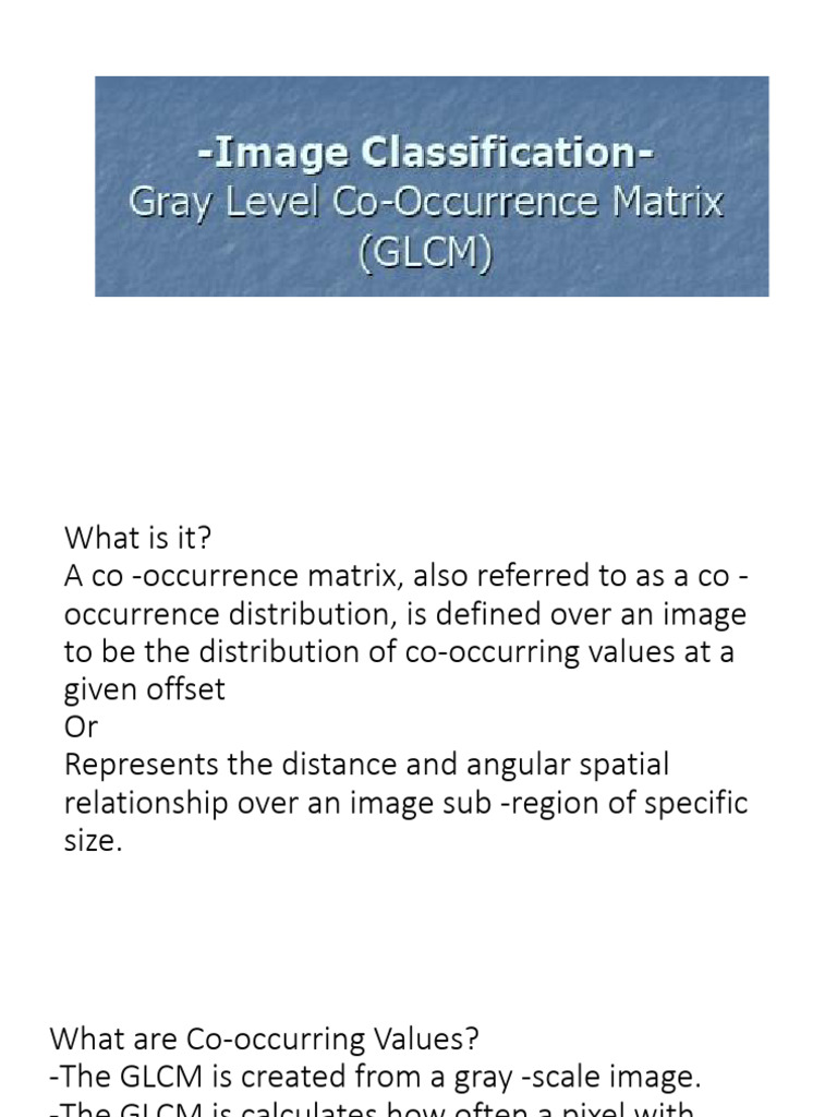 Understanding Co-occurrence Matrices | PDF