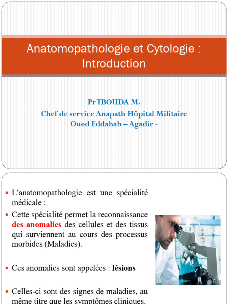 Anatomopathologie : Diagnostic et Lésions | PDF | Spécialités médicales ...