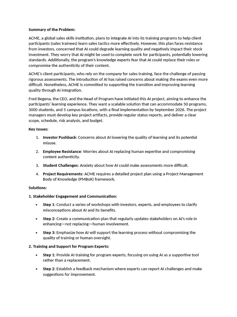 Summary of the Problem_capstone | PDF | Artificial Intelligence ...