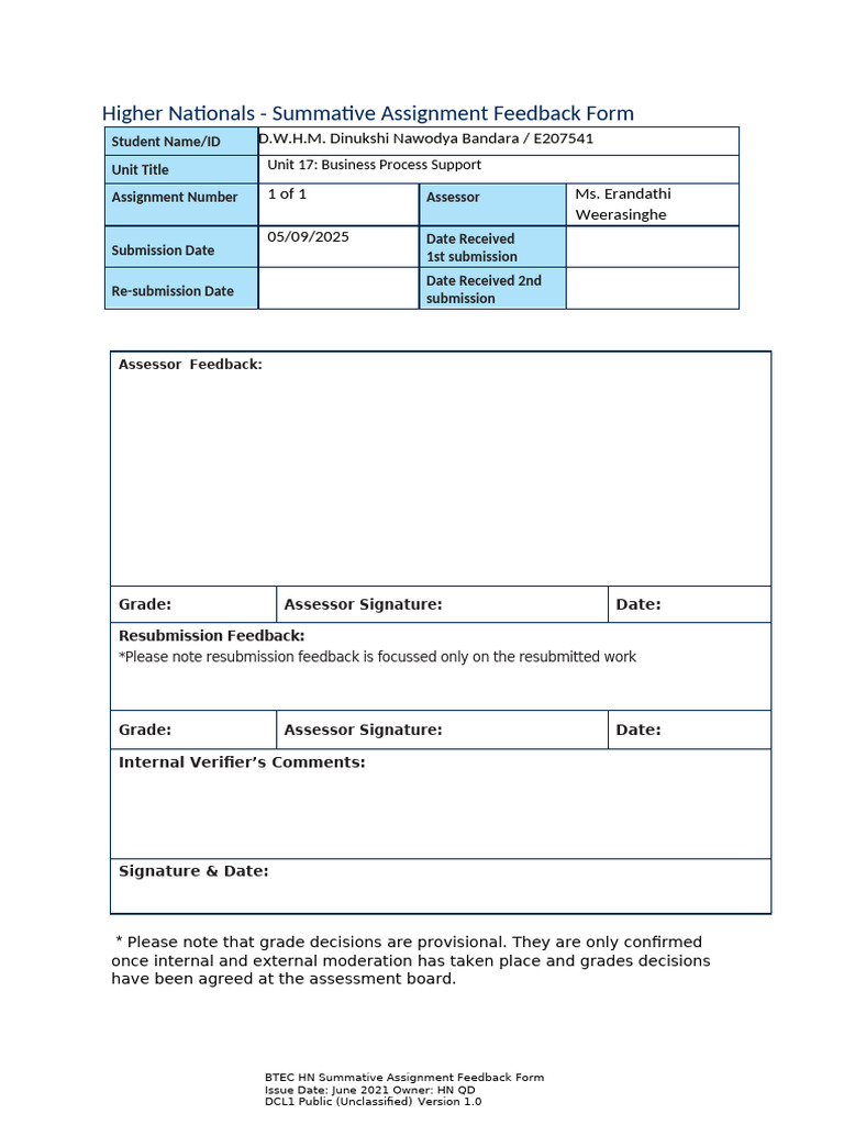 E207541 D.W.H.M.D.N. Bandara BPS-final | PDF | Business Process | Point ...