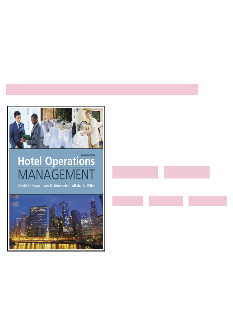 Hotel Operations Management 3rd Edition by David K. Hayes digital ...