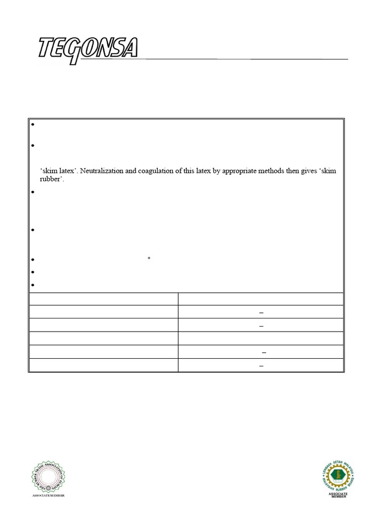 Skim Block Rubber Technical Data | PDF | Natural Rubber | Chemical ...