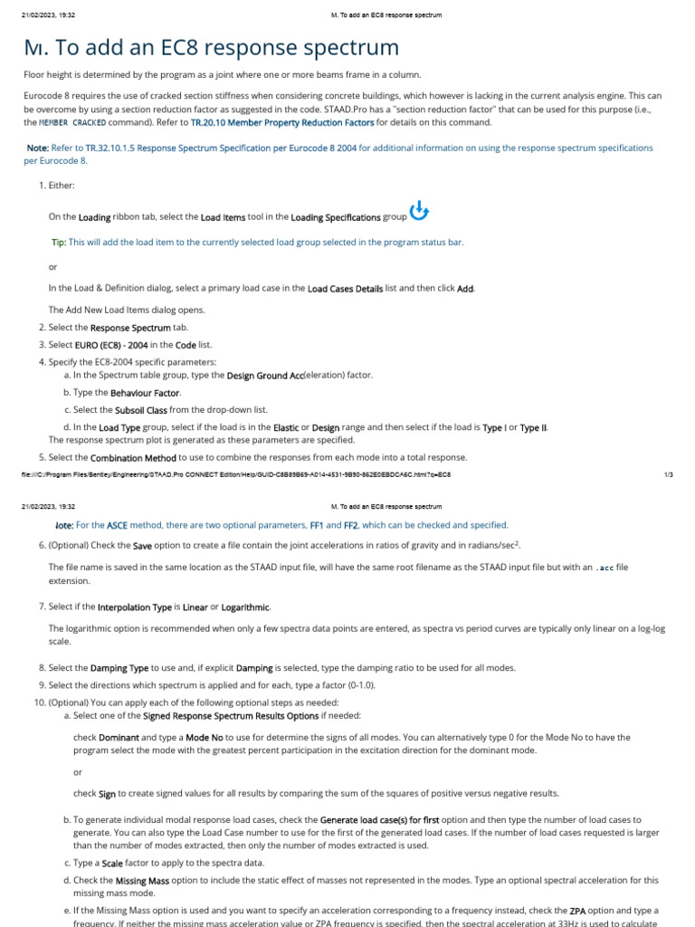 M. To add an EC8 response spectrum | PDF