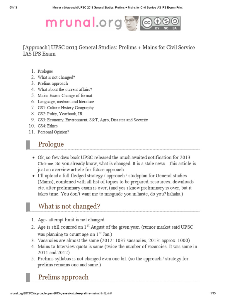 UPSC 2013 General Studies Strategy Guide | PDF | Governance | Agriculture
