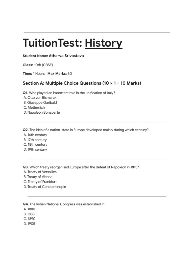 history test atharva class 10th | PDF