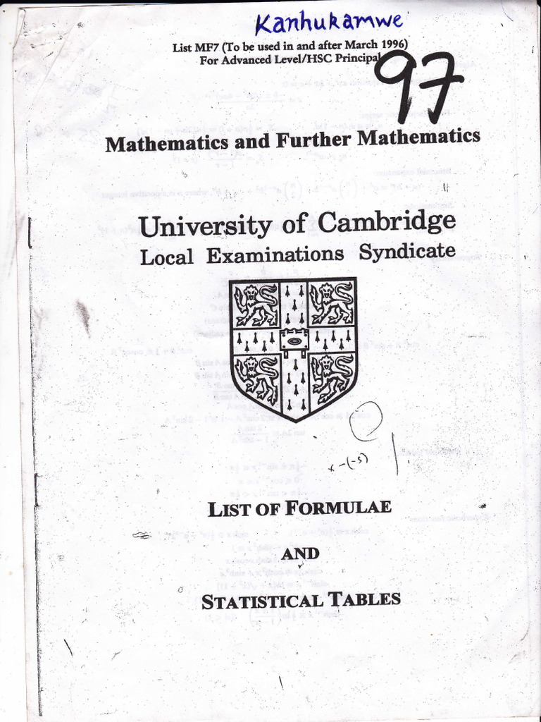 Formula Booklet | PDF | Sphere | Elementary Geometry