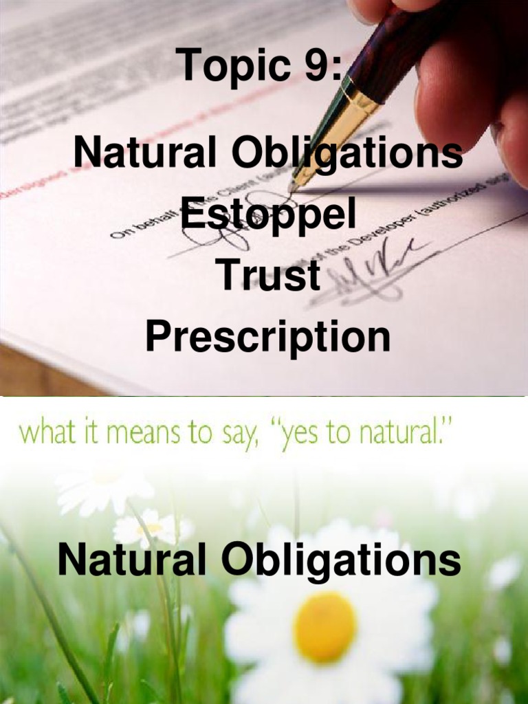 Topic 9 Oblicon | PDF | Estoppel | Trust Law