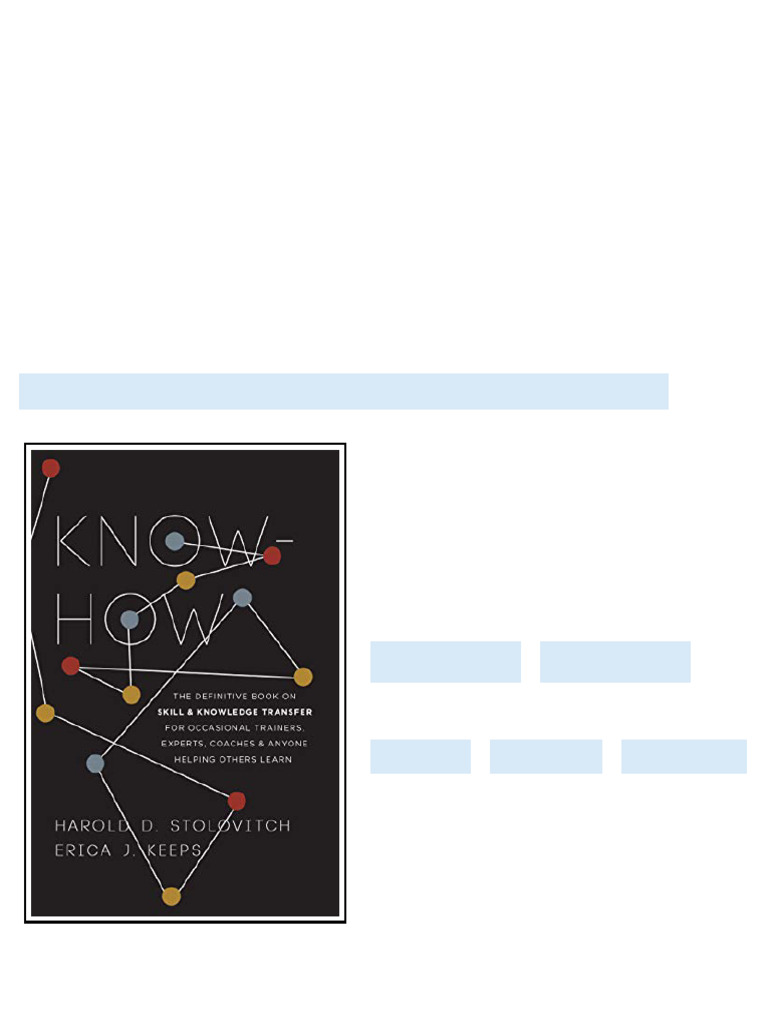 Knowhow The Definitive Book On Skill And Knowledge Transfer For ...