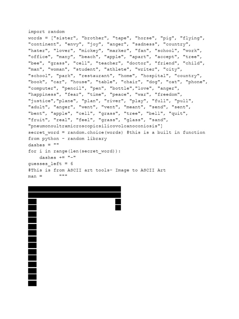 hangman code | PDF | Character Encoding | Text