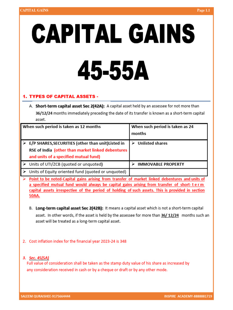 Capital Gains Tax Guide 2023-24 | PDF | Capital Gains Tax | Capital Gain