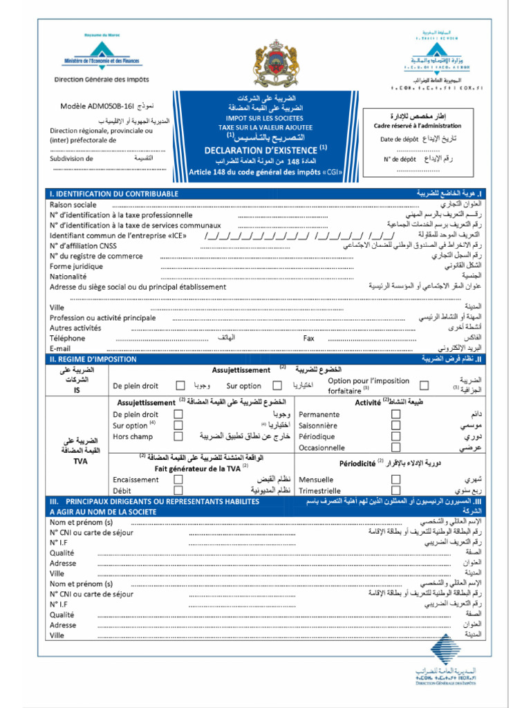Declaration d’Existence p. Moral | PDF