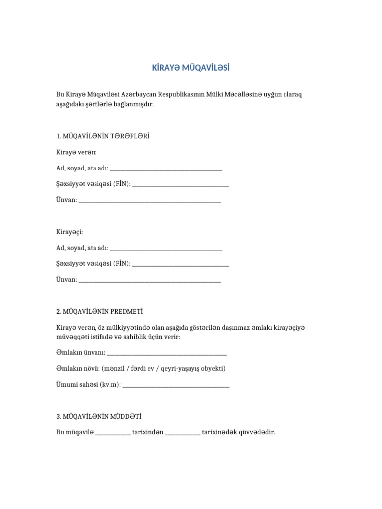 Kiraye Muqavilesi Vergi | PDF