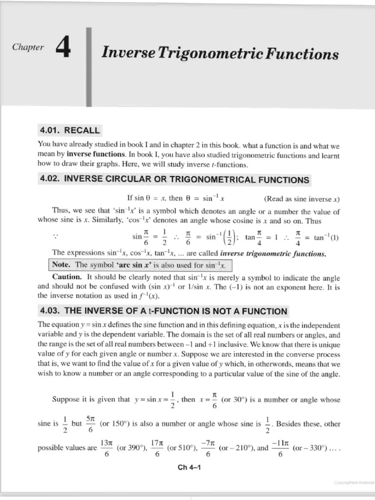 Maths Chapter 4 Class 12 | PDF