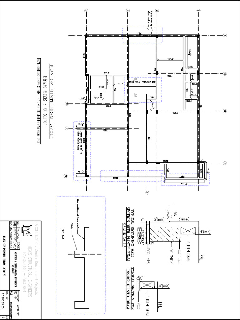 DRG, 05.plan of Plinth Beam Layout - r1 | PDF