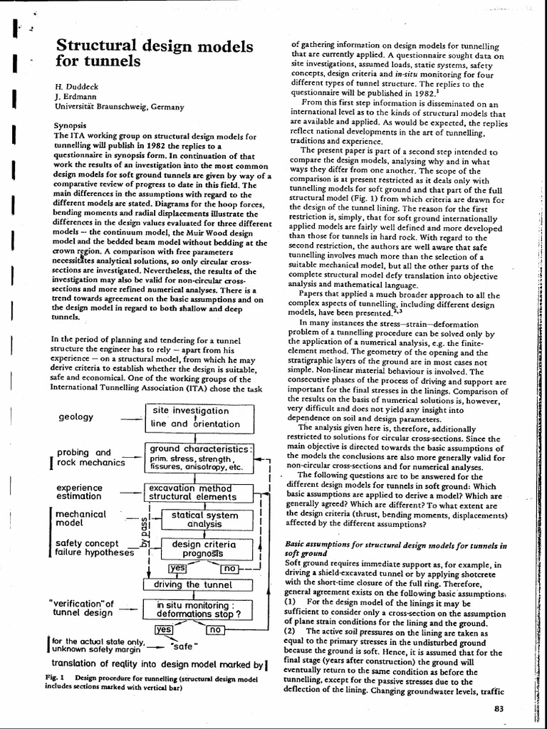 Tunnel Structural Design Models Review | PDF