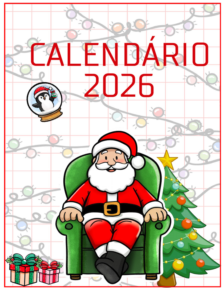 Calendário 2026 para Enzo, Alice e Eloá | PDF