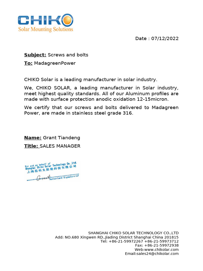 Chiko Letter | PDF