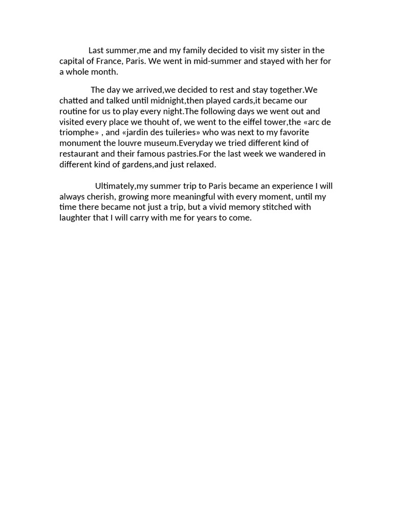 Cherished Family Trip to Paris | PDF
