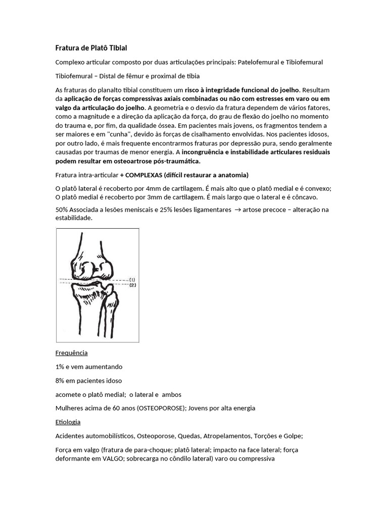 Fratura de Platô Tibial: Causas e Tratamento | PDF | Joelho | Osteoartrite