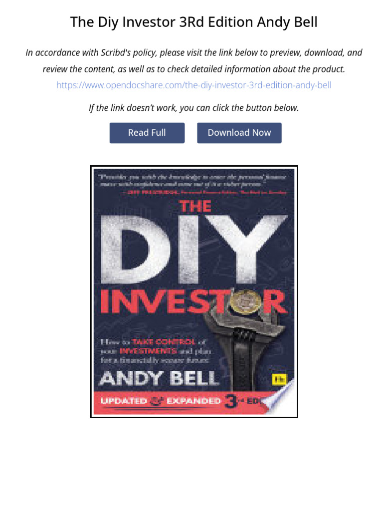 The DIY Investor 3rd edition Andy Bell | PDF | Investing