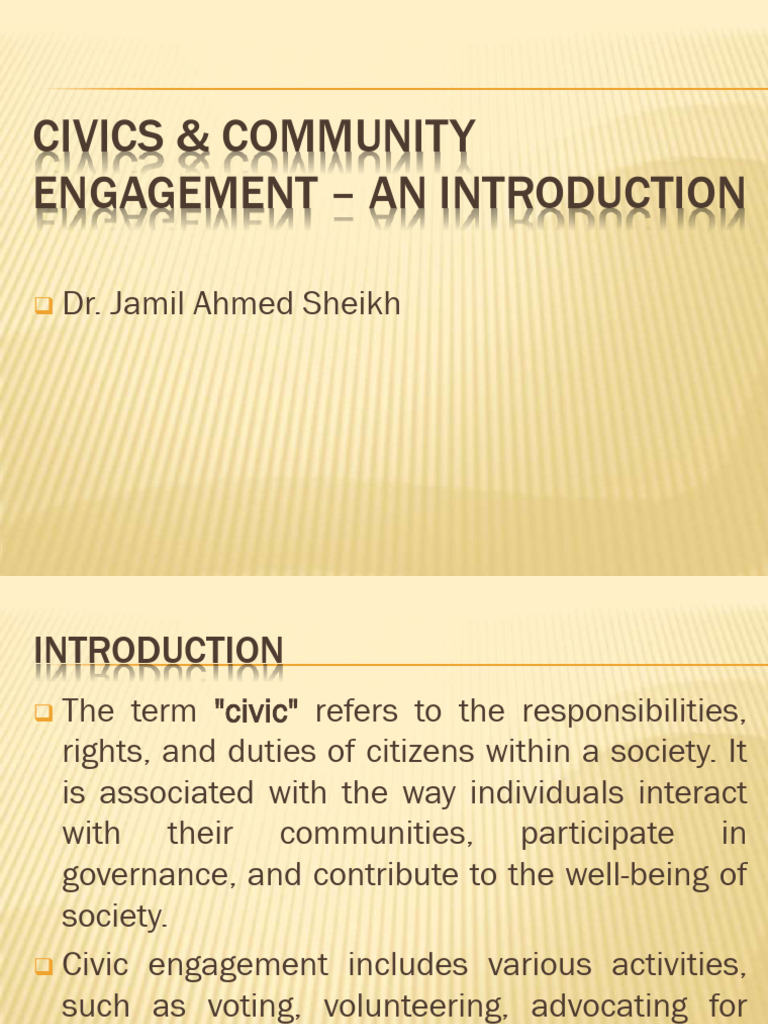 Introduction to Civics and Community Engagement | PDF | Civic ...