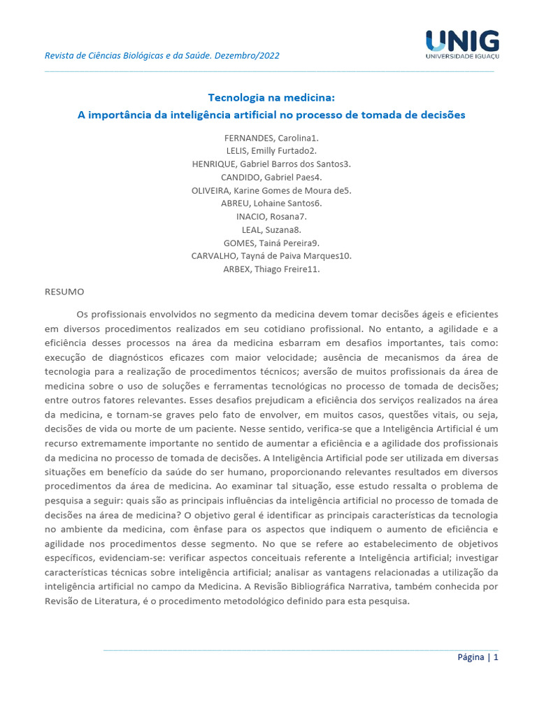 11 a Importancia Da Inteligencia Artificial No Processo de Tomada de Decisoes | PDF ...