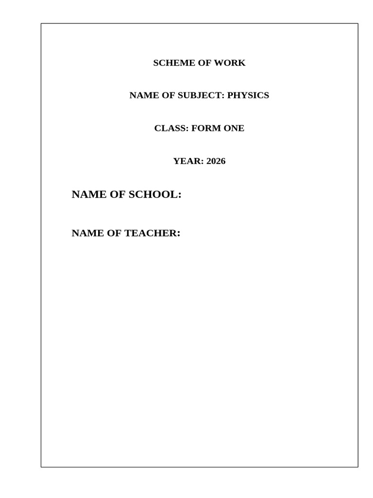 Scheme Physics f1 New Syllabus | PDF | Physics | Force