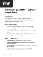 Piliavin's 1969 Subway Samaritan Study | PDF | Cognition | Methodology