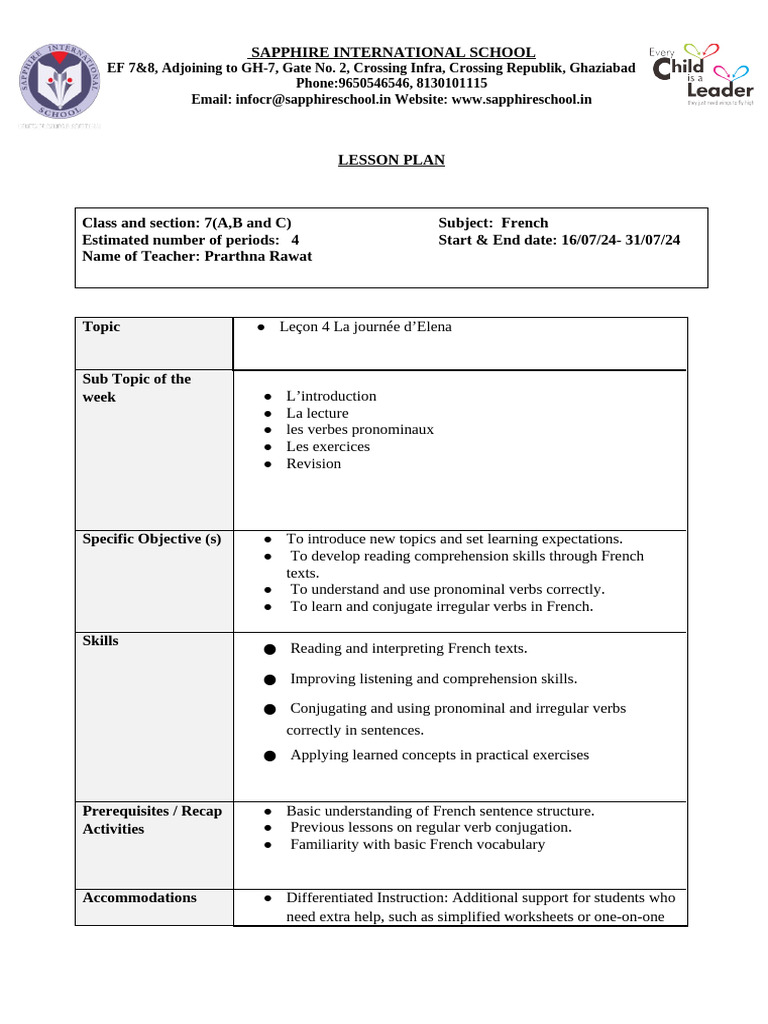 July LP 2 Grade Vii French | PDF | Reading Comprehension | Grammar