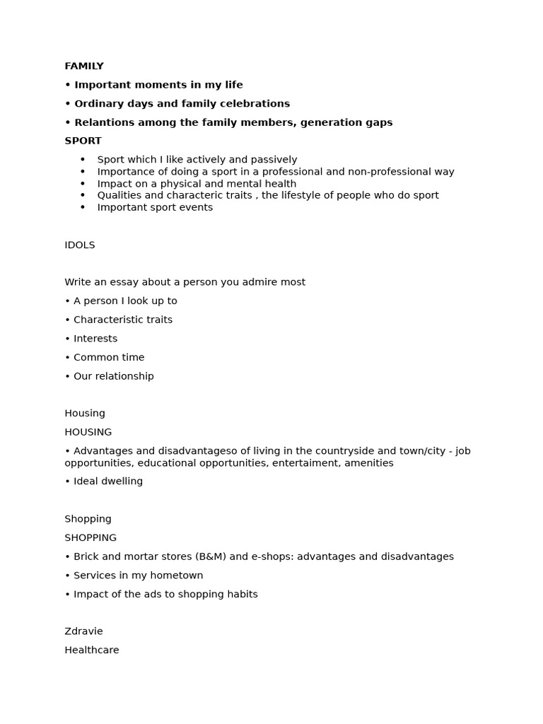Life Experiences: Family, Sports, and Dreams | PDF