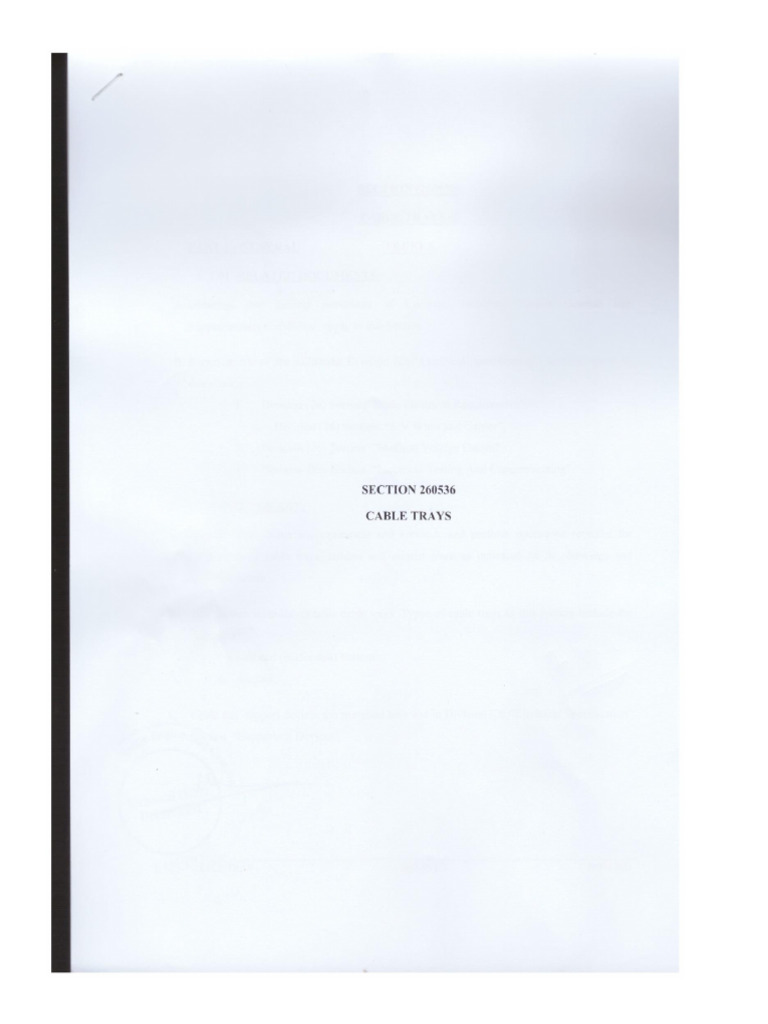 Signed and Stamped Cable Tray Section 260536 | PDF