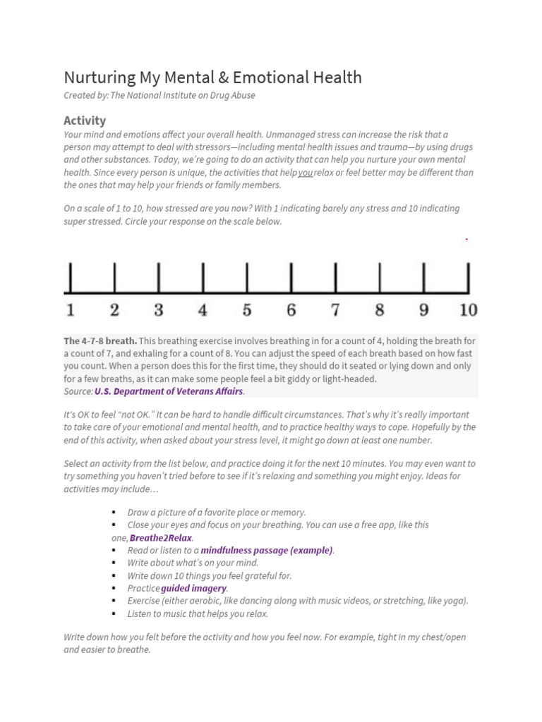 nida-lesson-plan-nurturing-my-mental-emotional-health | PDF | Stress ...