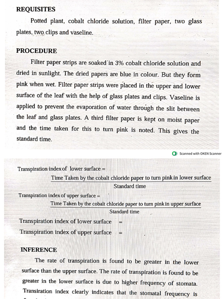 Transpiration Index Measurement | PDF