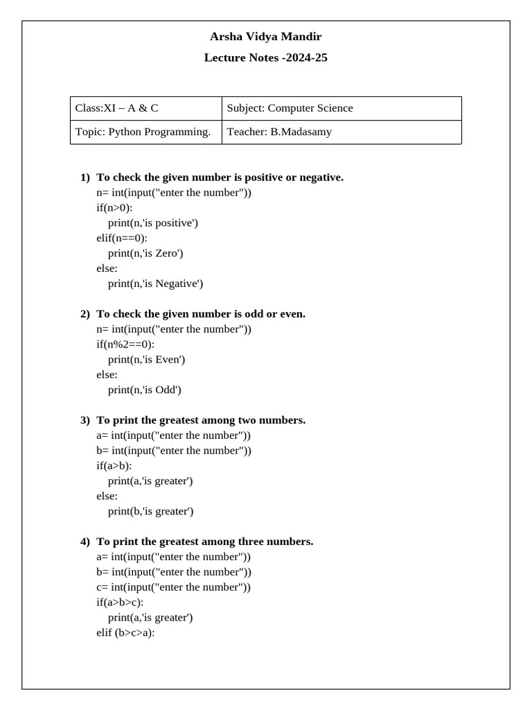 Python Programming Basics for Class XI | PDF | Area | Circle