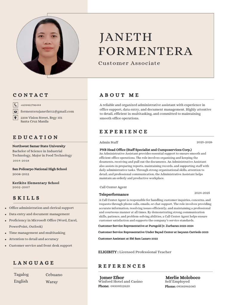 Beige and White Minimalist Resume A4_20260106_133342_0000 | PDF
