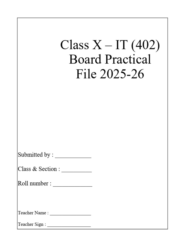 Practical File IT Questions | PDF