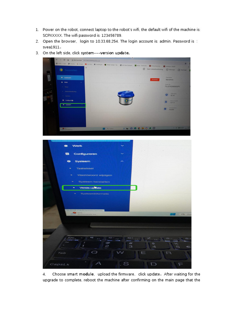 Robot Firmware Update Guide | PDF