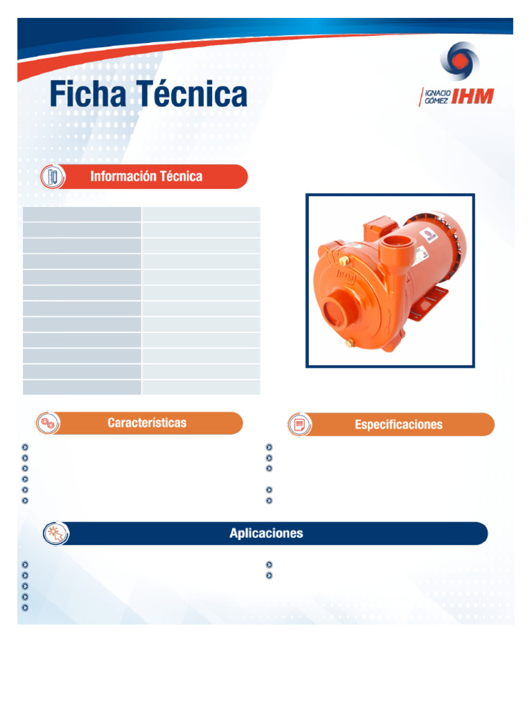 FichaTecnica Centrfugas Hy Flo 63912D00A2 | PDF
