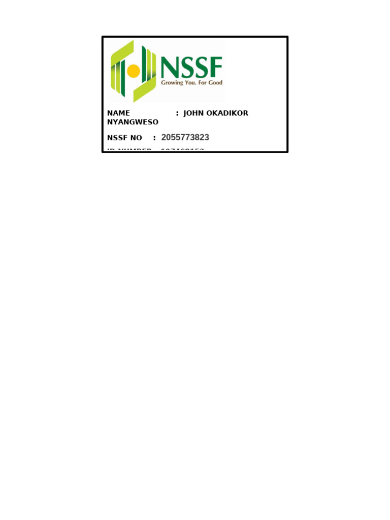 NSSF Template | PDF