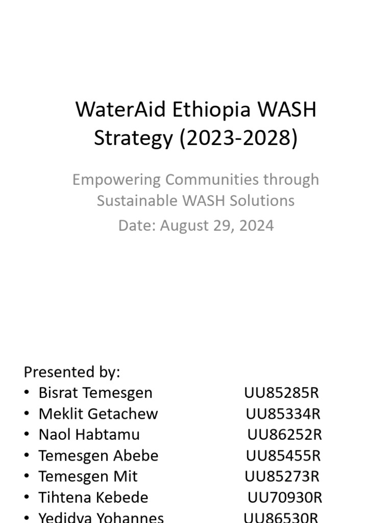 WaterAid Ethiopia WASH Strategy 2023-2028 | PDF | Wash | Economies