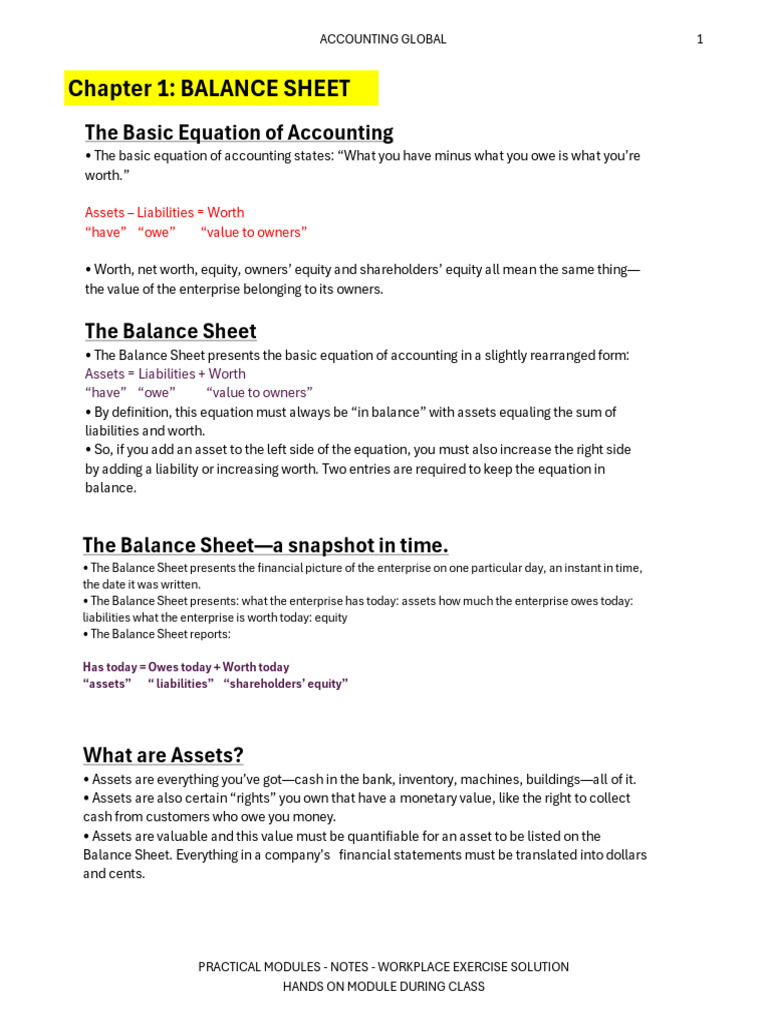 Understanding Balance Sheets and Assets | PDF | Debits And Credits ...