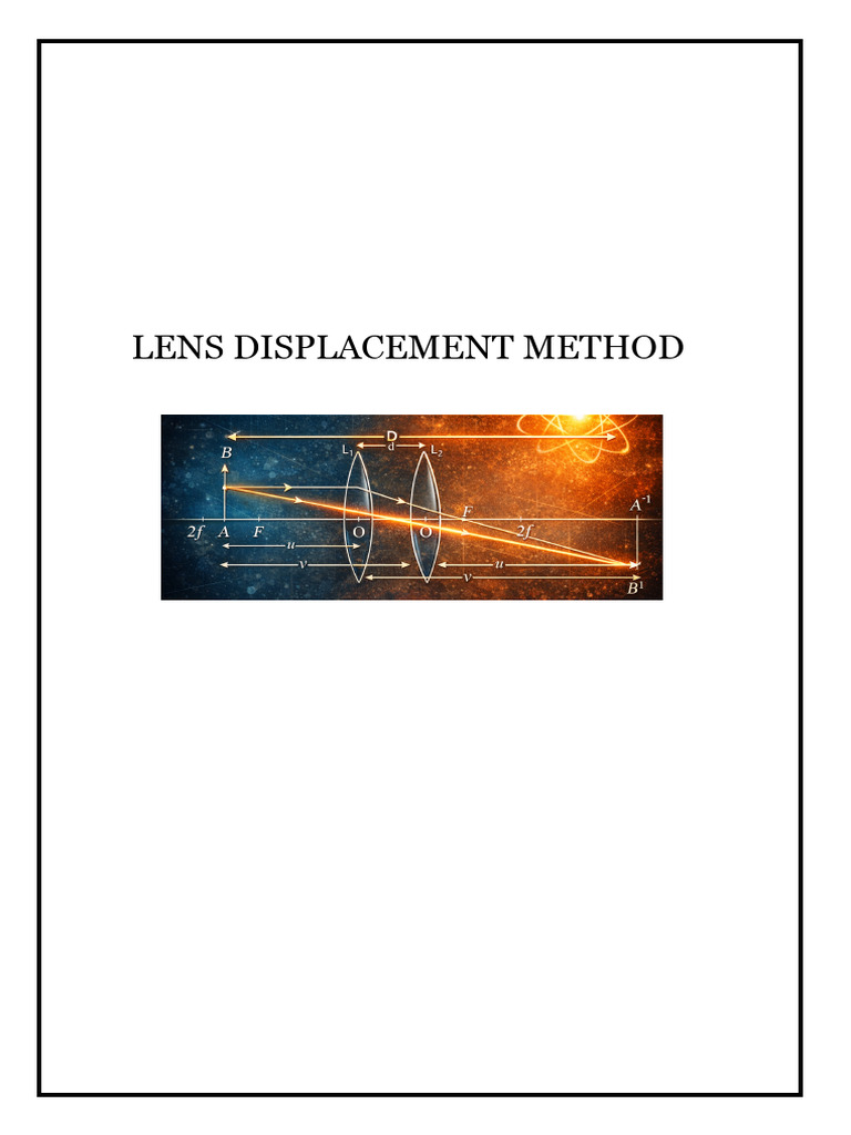 Lens Displacement Method in Optics | PDF | Optics | Electromagnetic ...