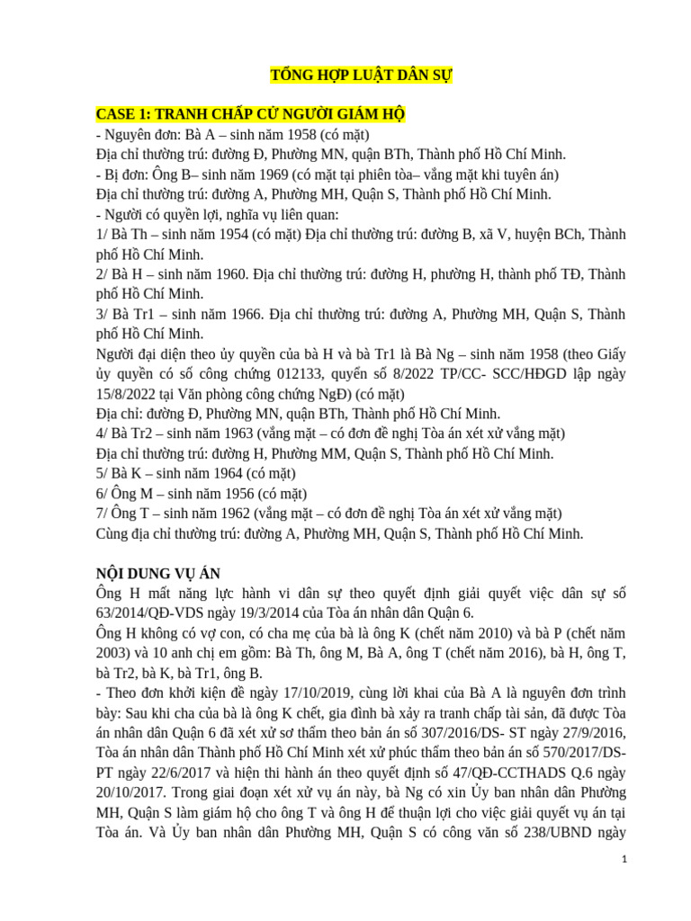 Tổng Hợp Luật Dân Sự | PDF